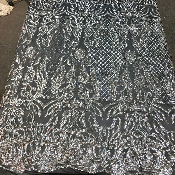 Silver Sequin Linen - Etsy