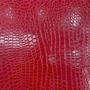 Red Shiny Alligator 3D Embossed Vinyl Fabric, 54" Wide Upholstery ...