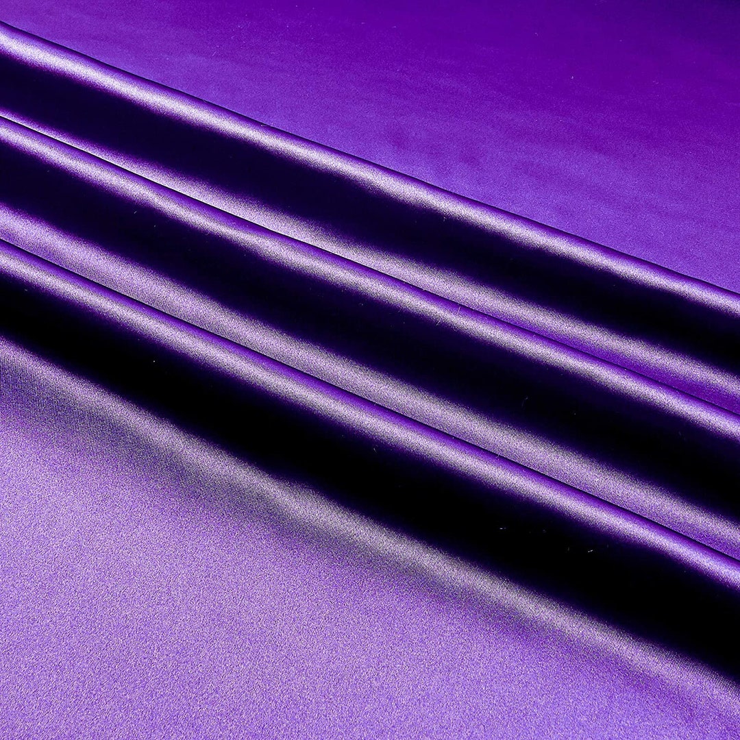 Purple Silky Stretch Charmeuse Satin 58" Wide Fabric. - Etsy
