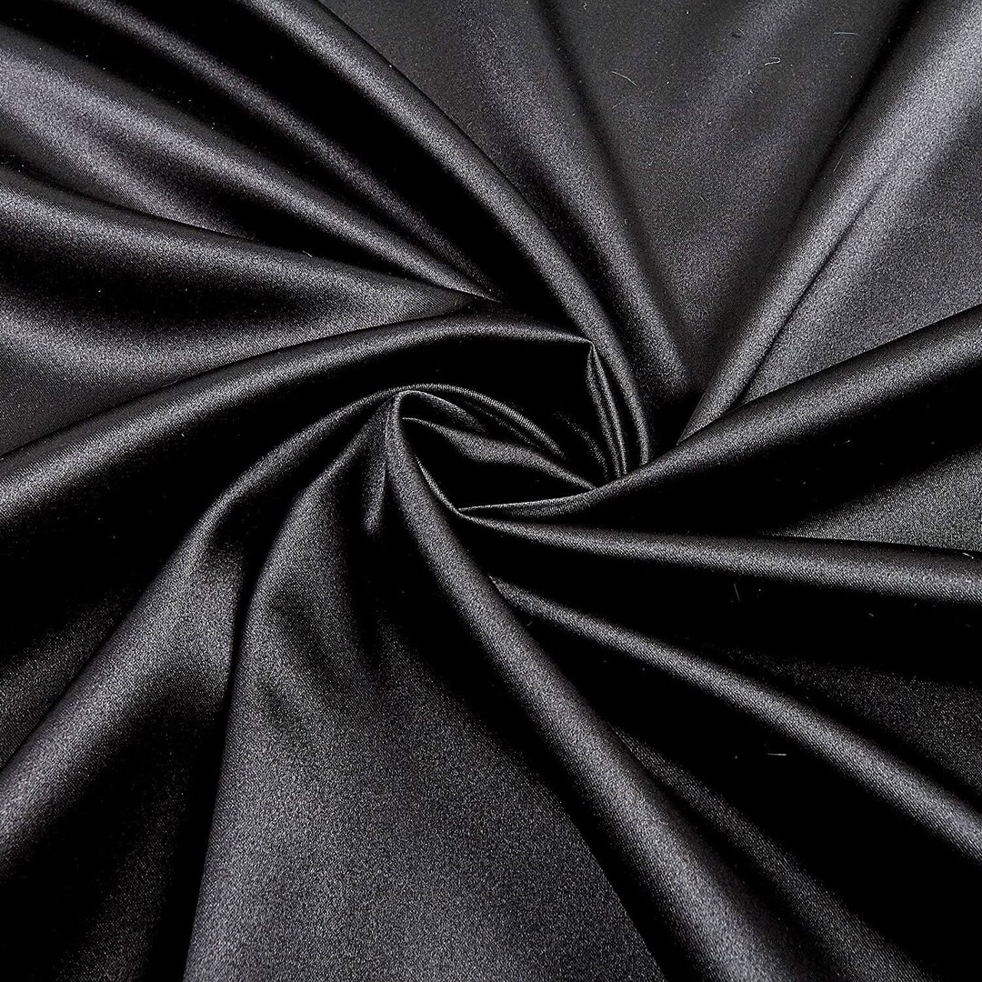 Black 58-59" Wide - 96 Percent Polyester, 4% Spandex Light Weight Silky ...