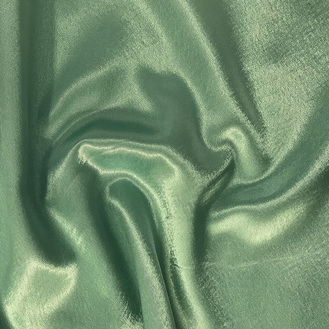 Sage Crepe Back Satin Bridal Fabric Draper-prom-wedding-nightgown- Soft ...
