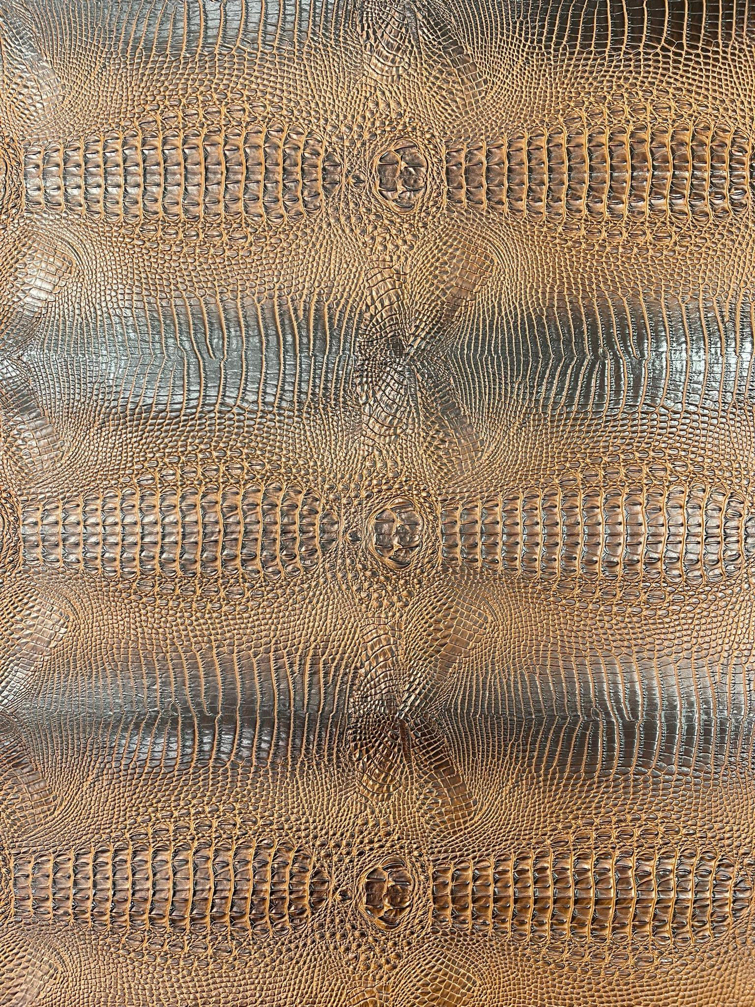 Molasses Brown Florida Gator 3D Embossed Vinyl Fabric by the Yard / 2 ...