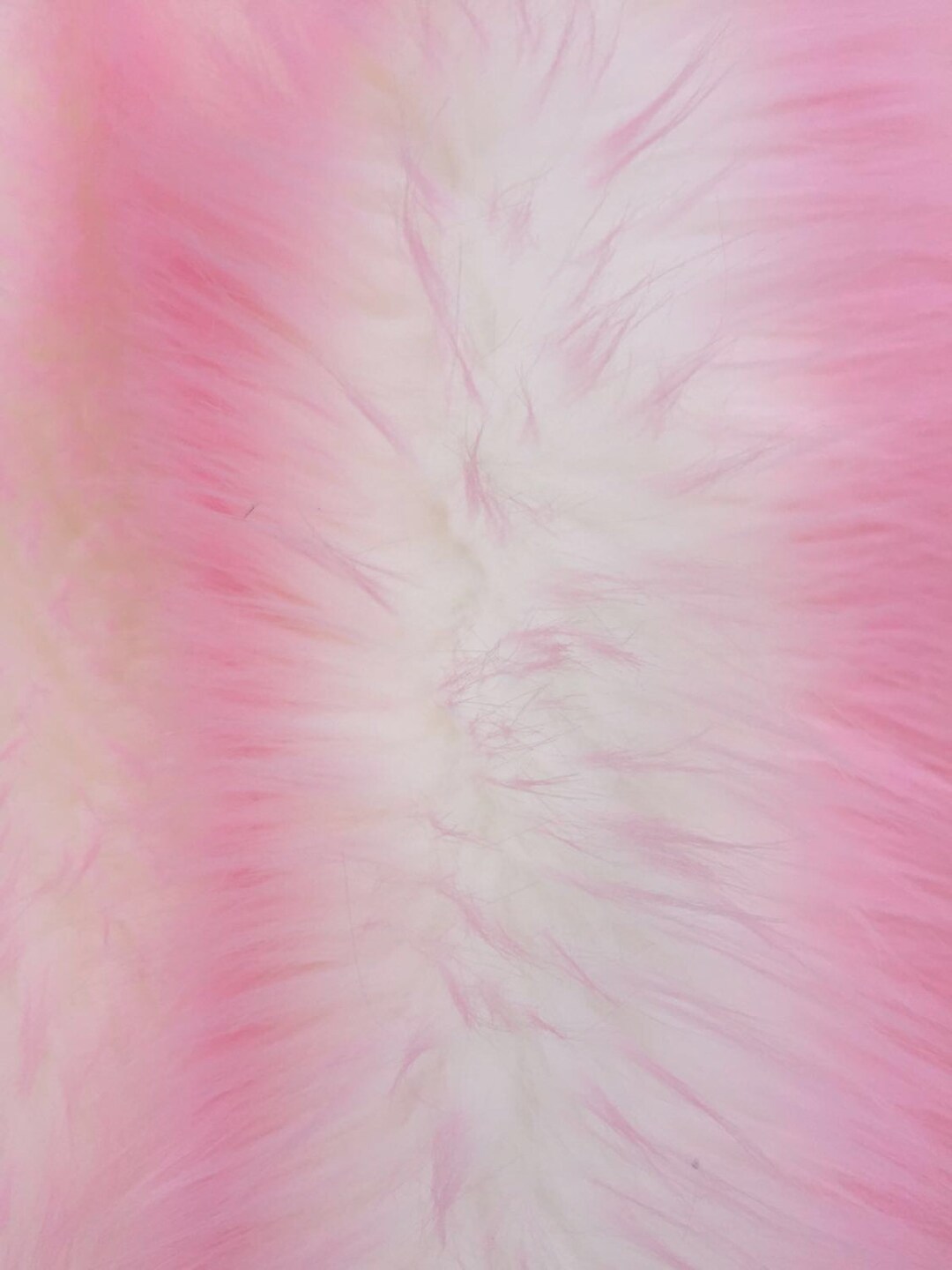 Pink/ivory Deluxe Cotton Candy Design- Shaggy Faux Fun Fur-2 Tone Super ...