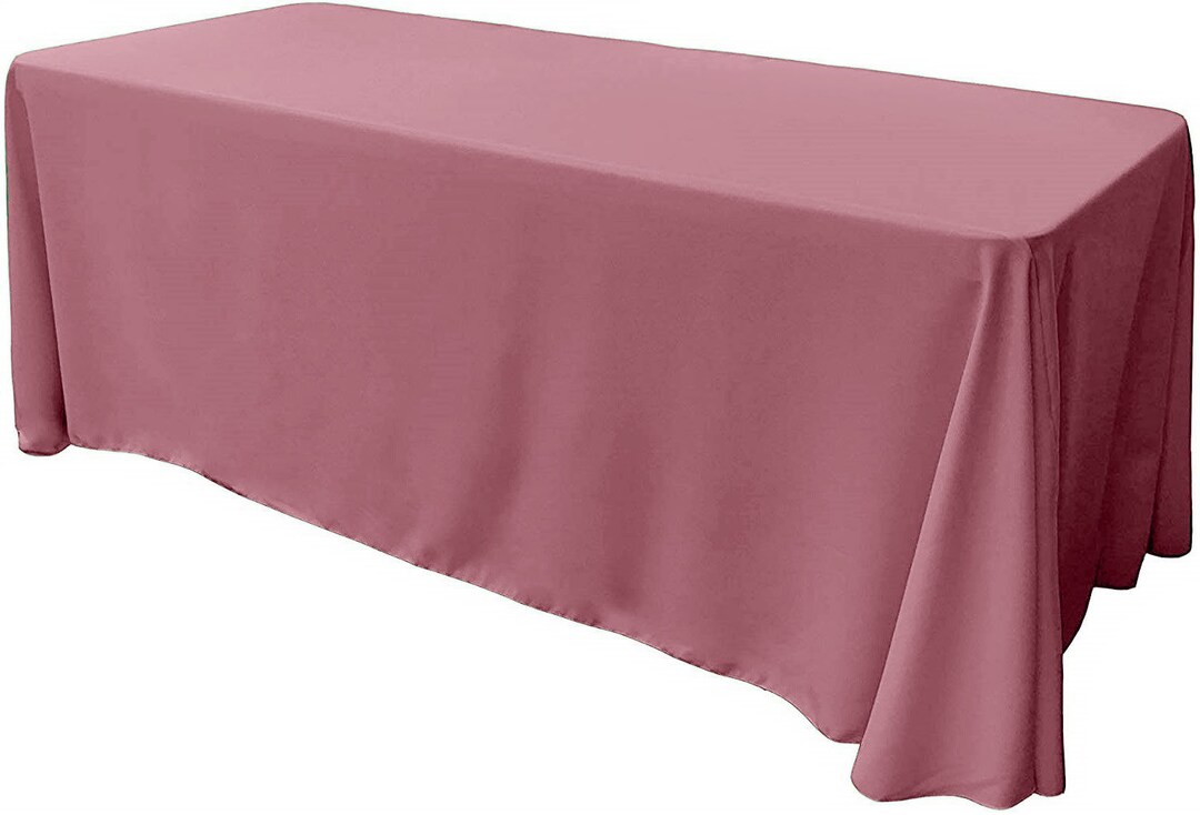 Mauve - Rectangular Polyester Poplin Tablecloth Floor Length / Party ...