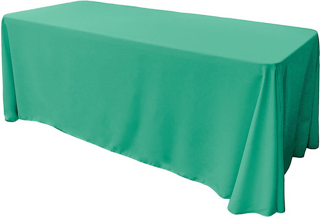Jade Green - Rectangular Polyester Poplin Tablecloth Floor Length ...