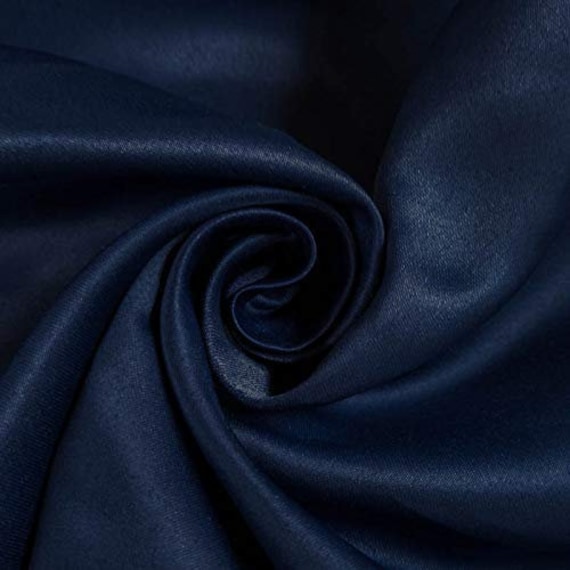 Navy Blue Heavy Shiny Bridal Satin Fabric for Wedding Dress - Etsy