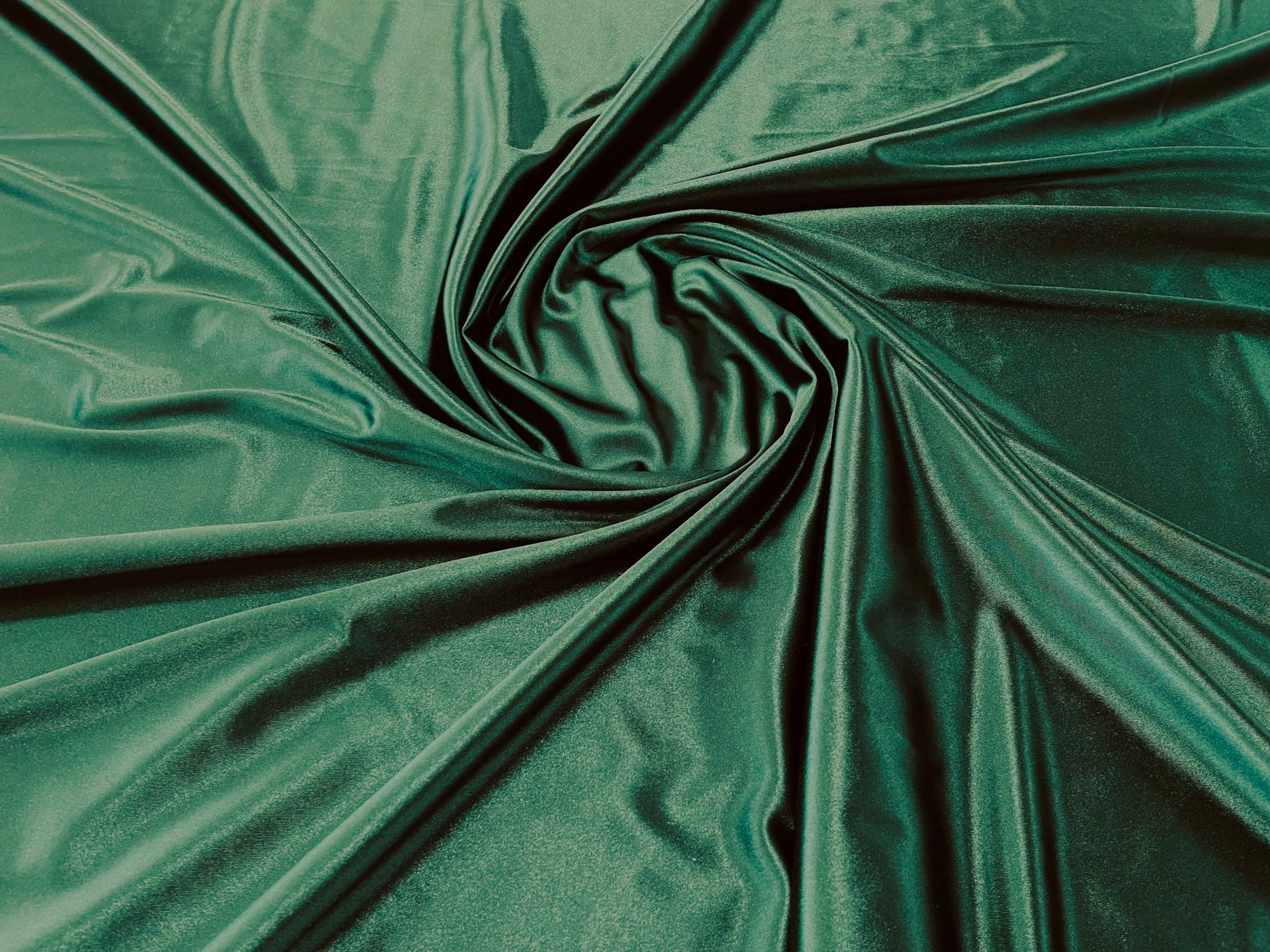 Hunter Green Deluxe Shiny Polyester Spandex Fabric Stretch | Etsy