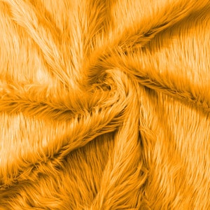 Mango Yellow Long Pile Soft Faux Fur Fabric for Fur Suit, Cosplay ...