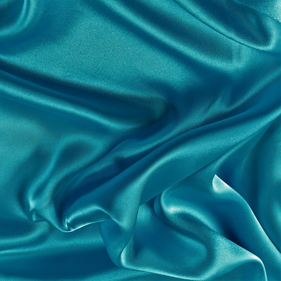 Turquoise Light Weight Charmeuse Satin Fabric for Wedding Dress 60 ...