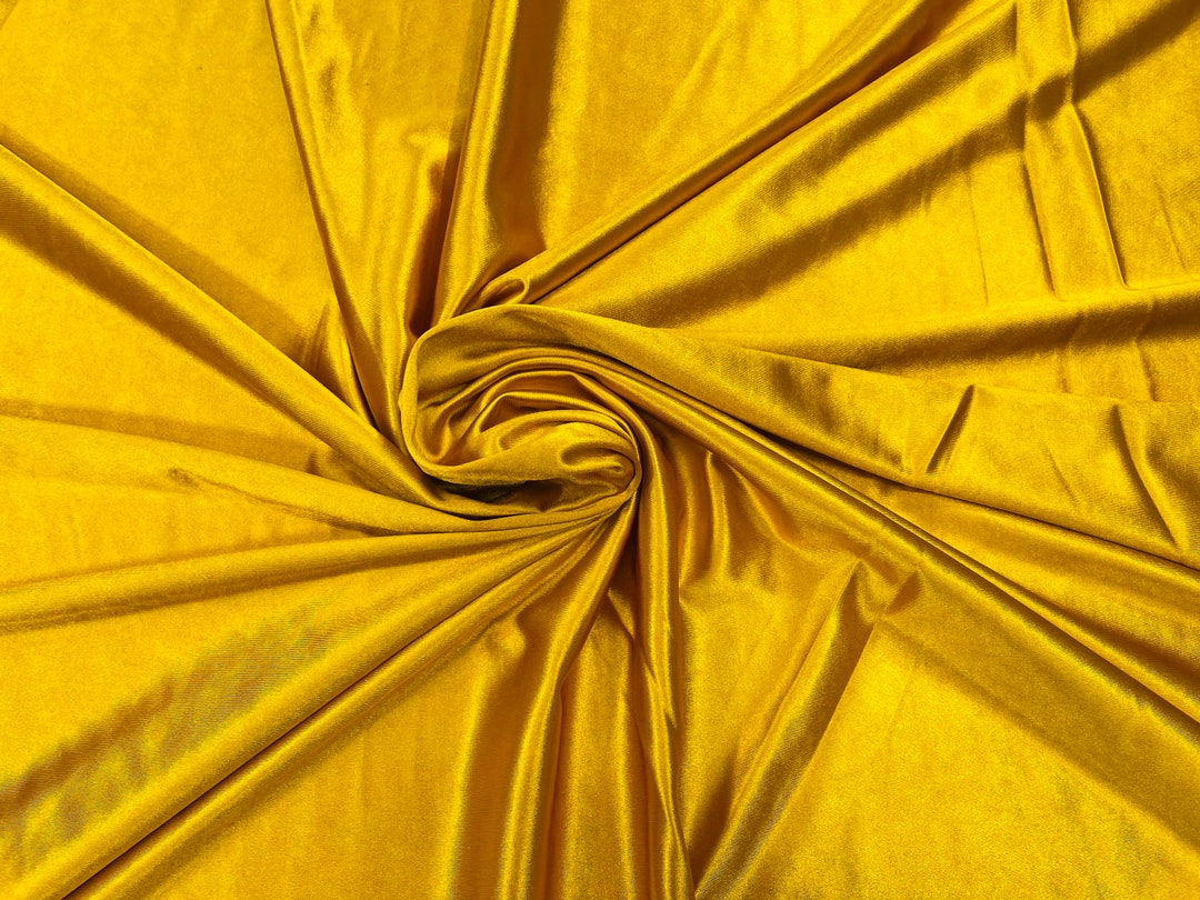 Mustard Deluxe Shiny Polyester Spandex Fabric Stretch 58" Wide Sold by ...