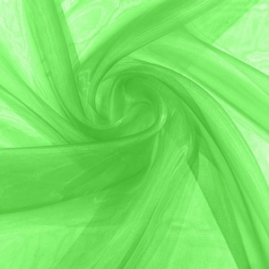 Neon Green 58/60" Wide 100% Polyester Soft Light Weight, Sheer, See ...