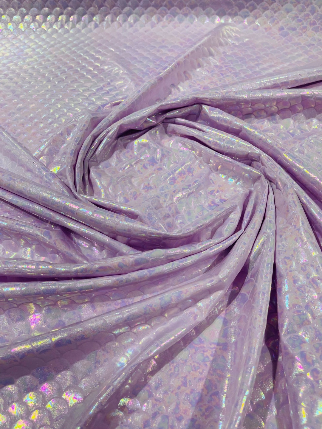 Lilac Illusion Iridescent Mermaid Fish Scales Stretch Spandex-sold by ...