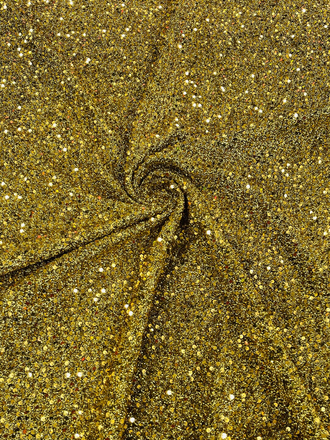 Gold Metallic Lame Confetti Design With Sequins on a Spandex Fabric/54 ...