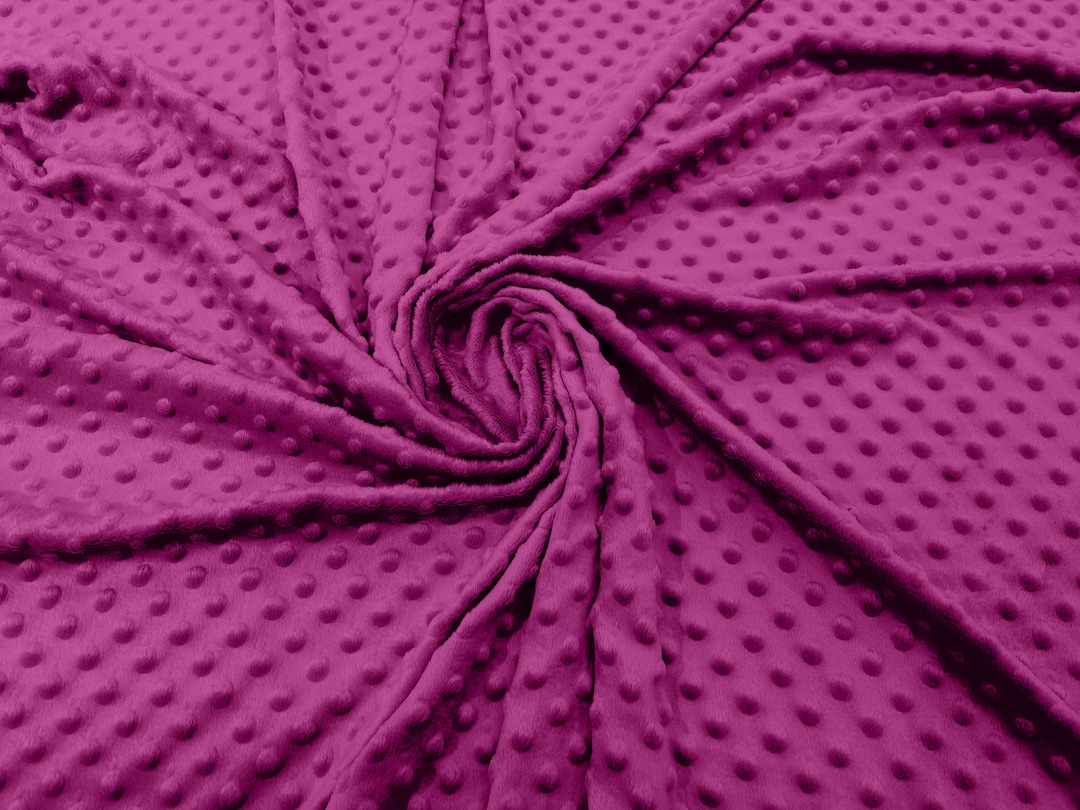 Fuchsia Polka Dot Minky Fabric by the Yard | Super Soft Minkee Fabric ...