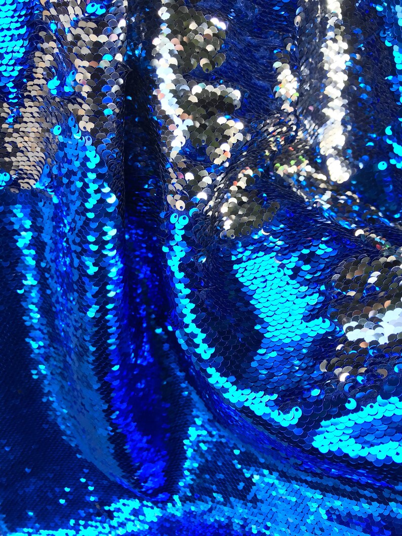 Royal Blue-silver Shiny Flip Sequins-mermaid Fish Scales | Etsy