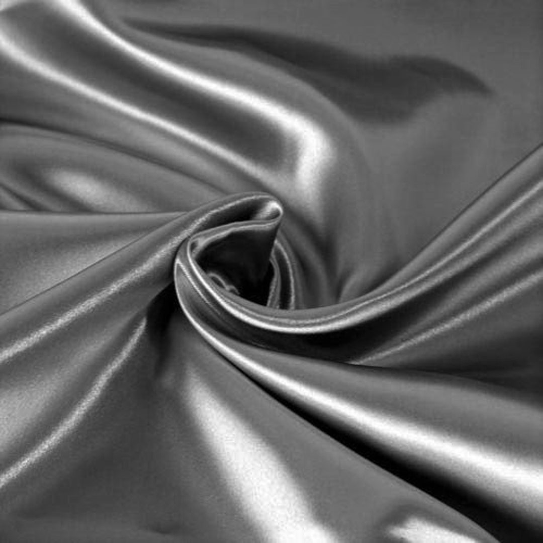 Gray Heavy Shiny Bridal Satin Fabric for Wedding Dress, 60" Inches Wide ...