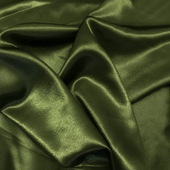Dark Olive Crepe Back Satin Bridal Fabric - Etsy