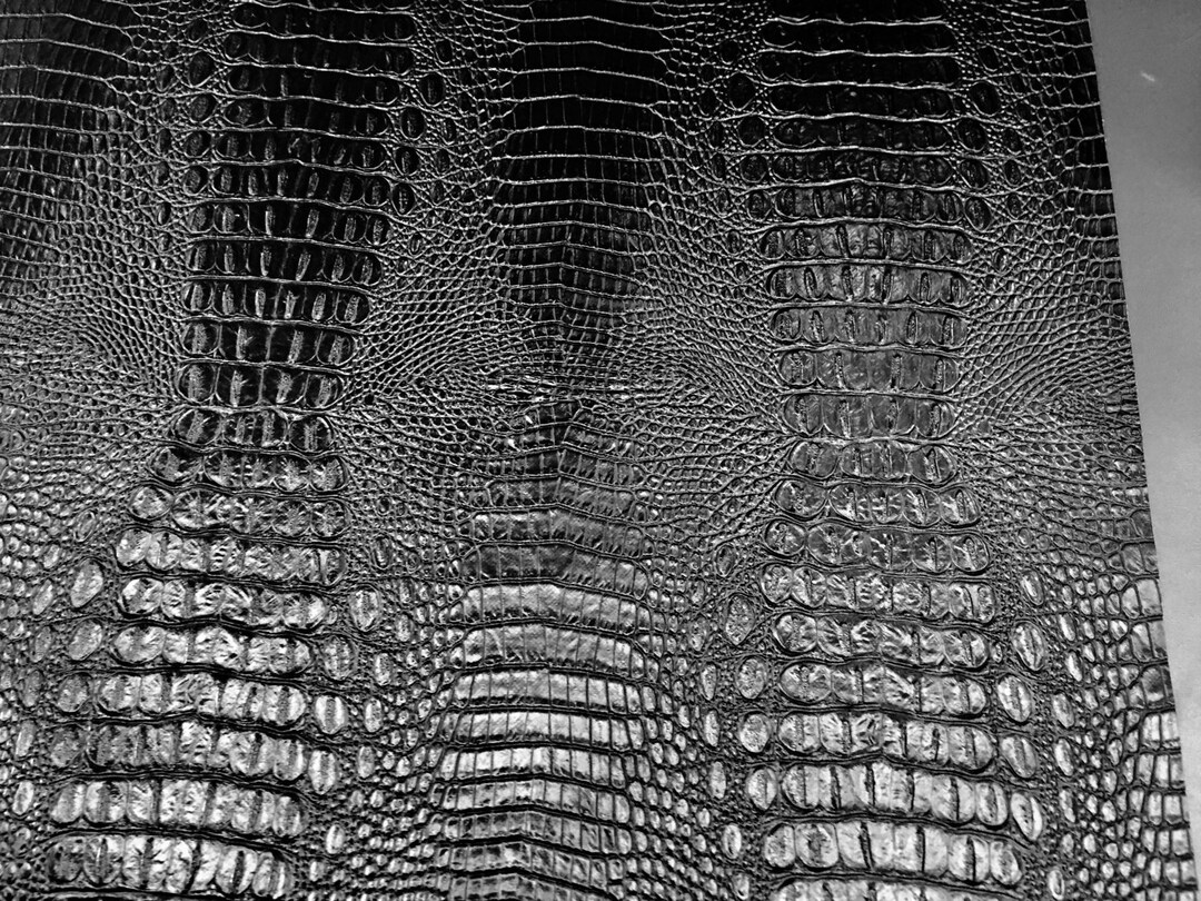 Black Crocodile Faux Leather Vinyl Embossed Fabric Scales-decorations ...