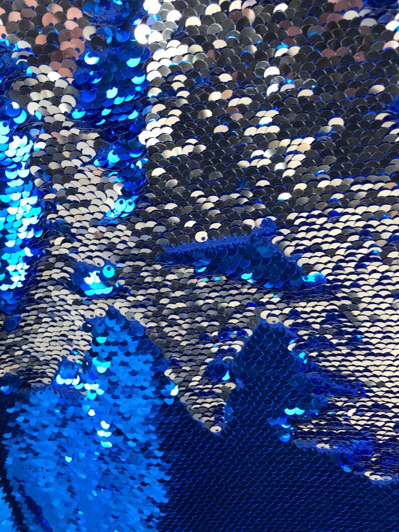 Royal Blue-silver Shiny Flip Sequins-mermaid Fish Scales | Etsy