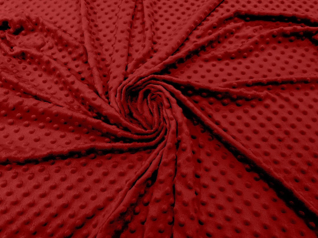 Red Polka Dot Minky Fabric by the Yard | Super Soft Minkee Fabric | 58 ...