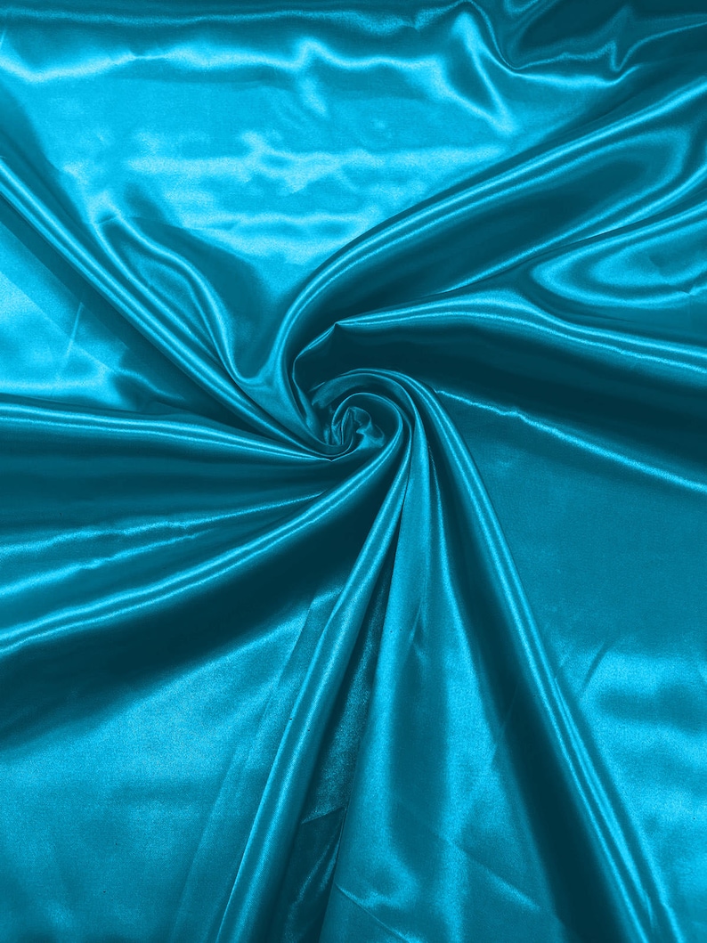 Chinese Turquoise Shiny Charmeuse Satin Fabric for Wedding Dress/crafts ...