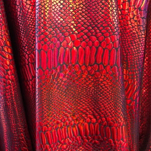 Red Iridescent Snake Skin Print on a 2 Way Stretch Nylon Spandex-skirts ...