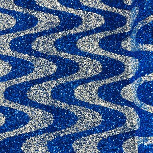 Silver/royal Blue Sequin Wave Design on Royal Blue Stretch Velvet All ...