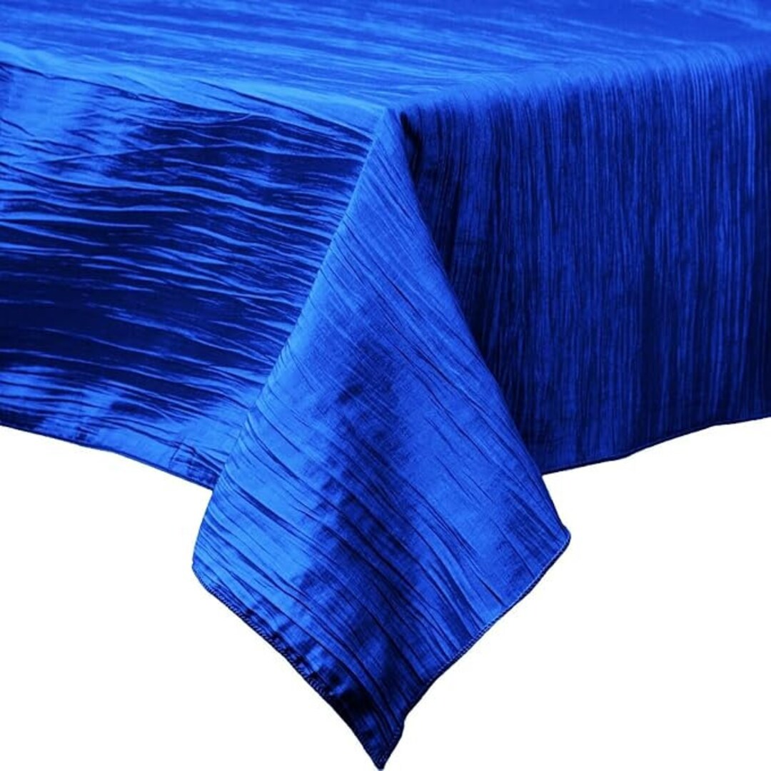 Royal Blue Rectangular Light Weight Accordion Design Crushed Taffeta ...