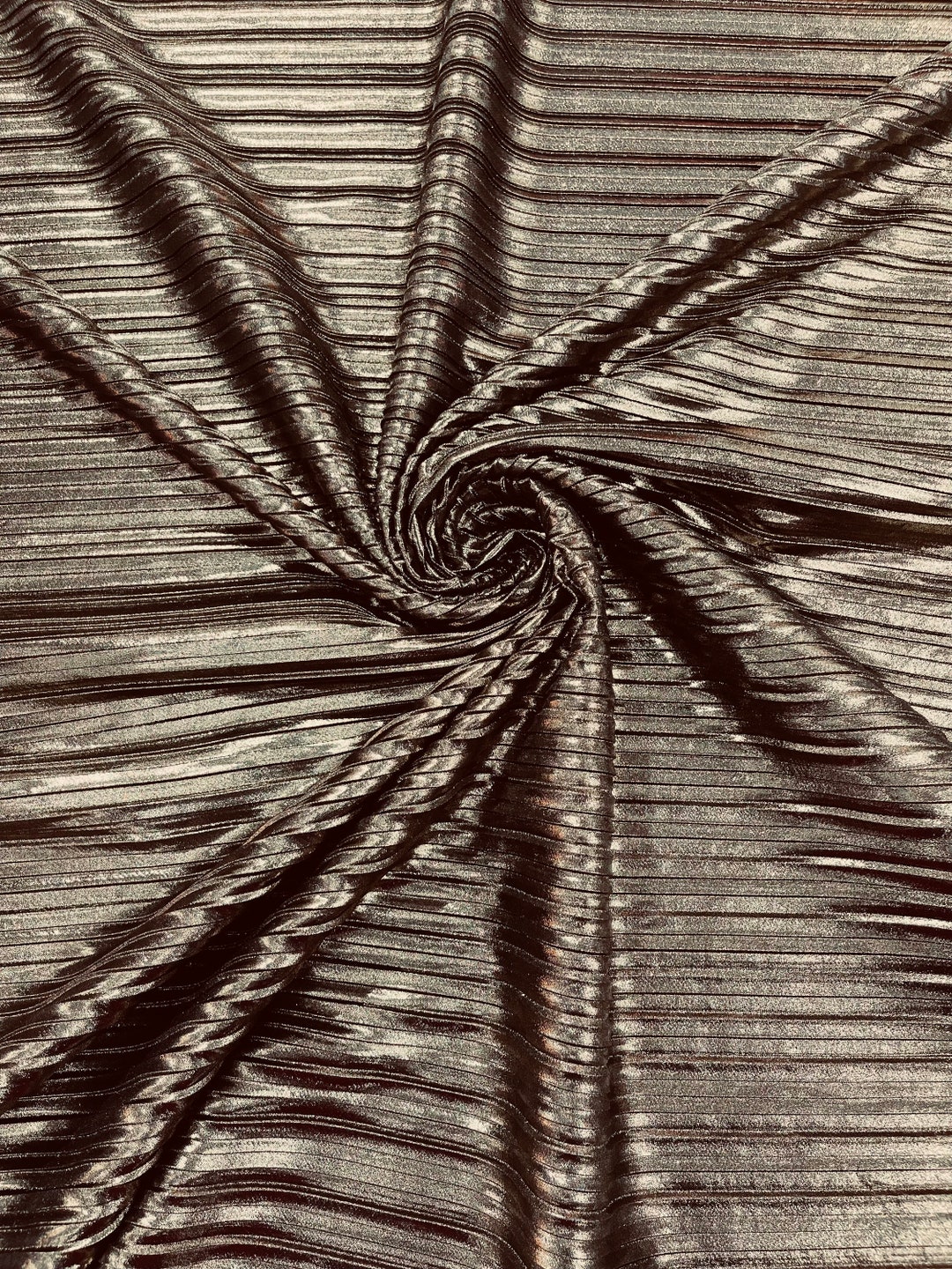 Gold Metallic Accordion Pleated Polyester Fabric/stretch Fabric/light ...