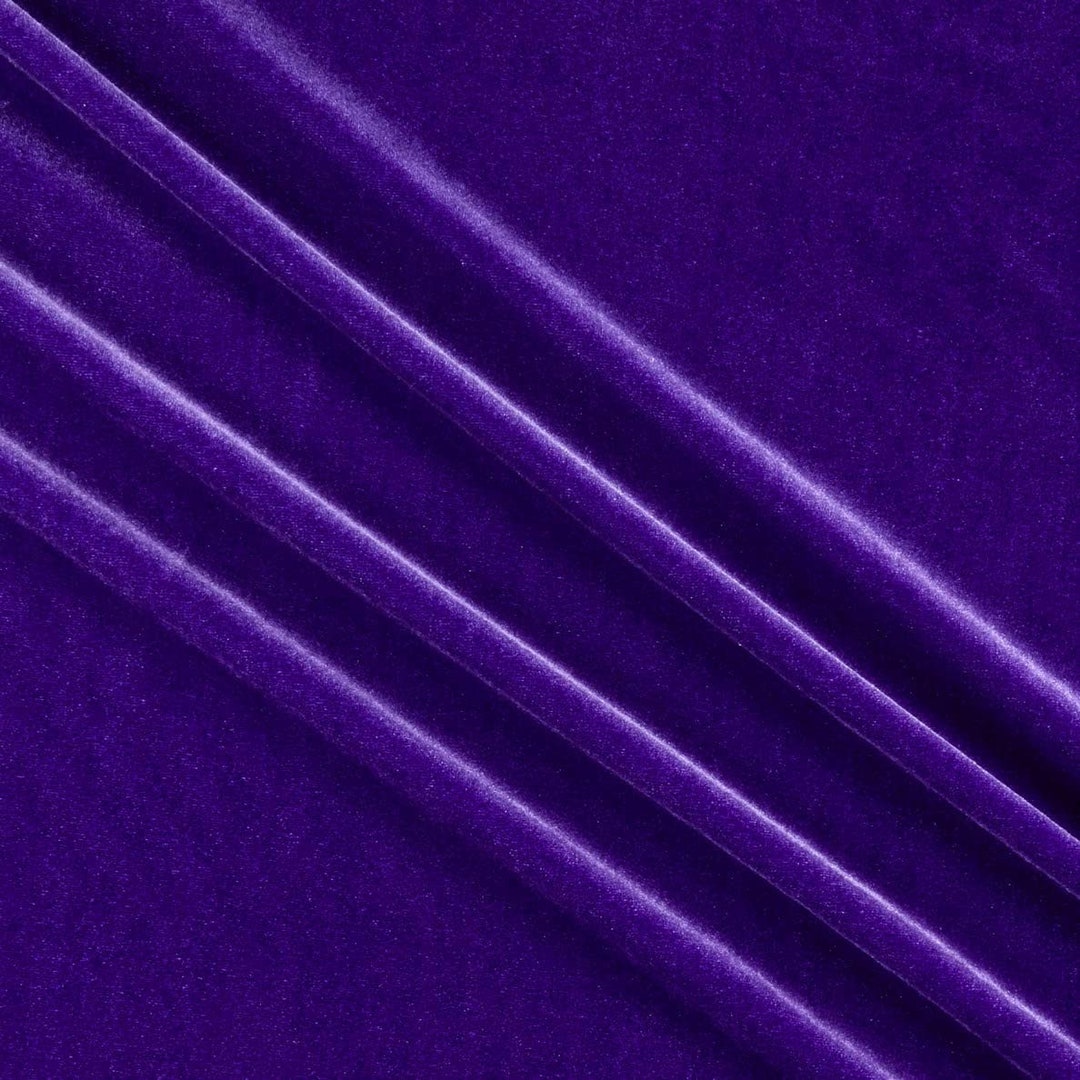 Purple 60" Wide 90% Polyester 10 Percent Spandex Stretch Velvet Fabric ...