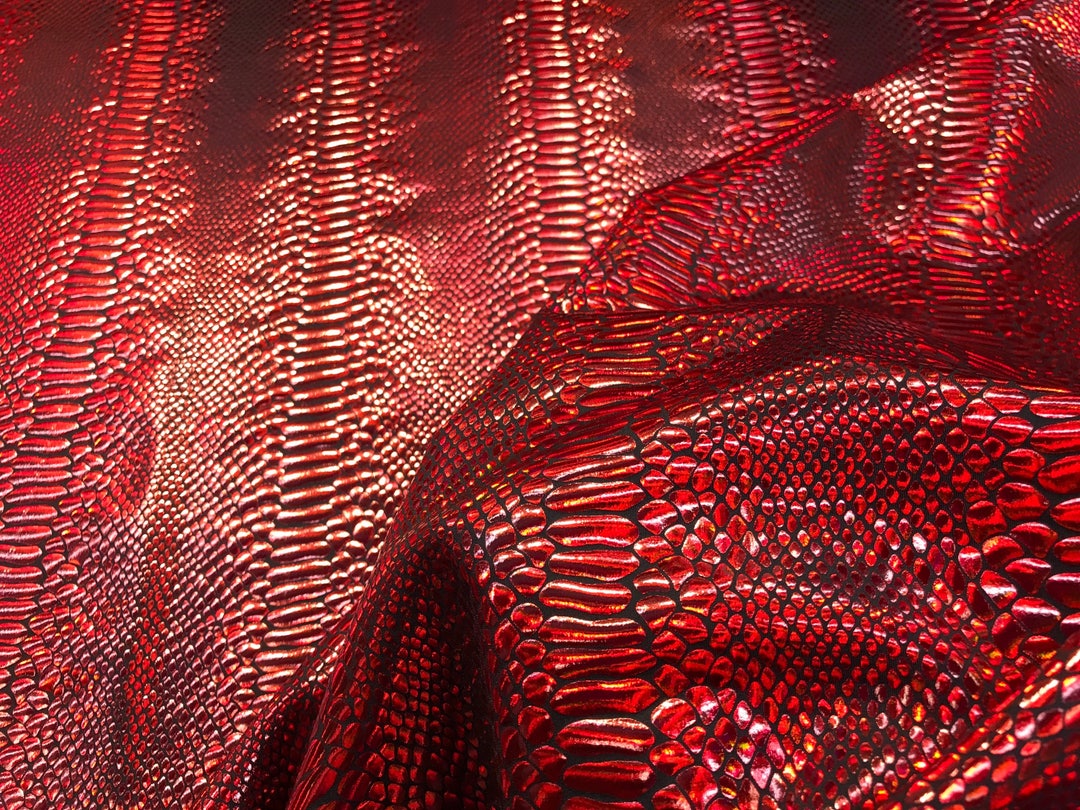 Red Iridescent Snake Skin Print on a 2 Way Stretch Nylon Spandex-skirts ...