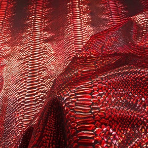 Red Iridescent Snake Skin Print on a 2 Way Stretch Nylon Spandex-skirts ...