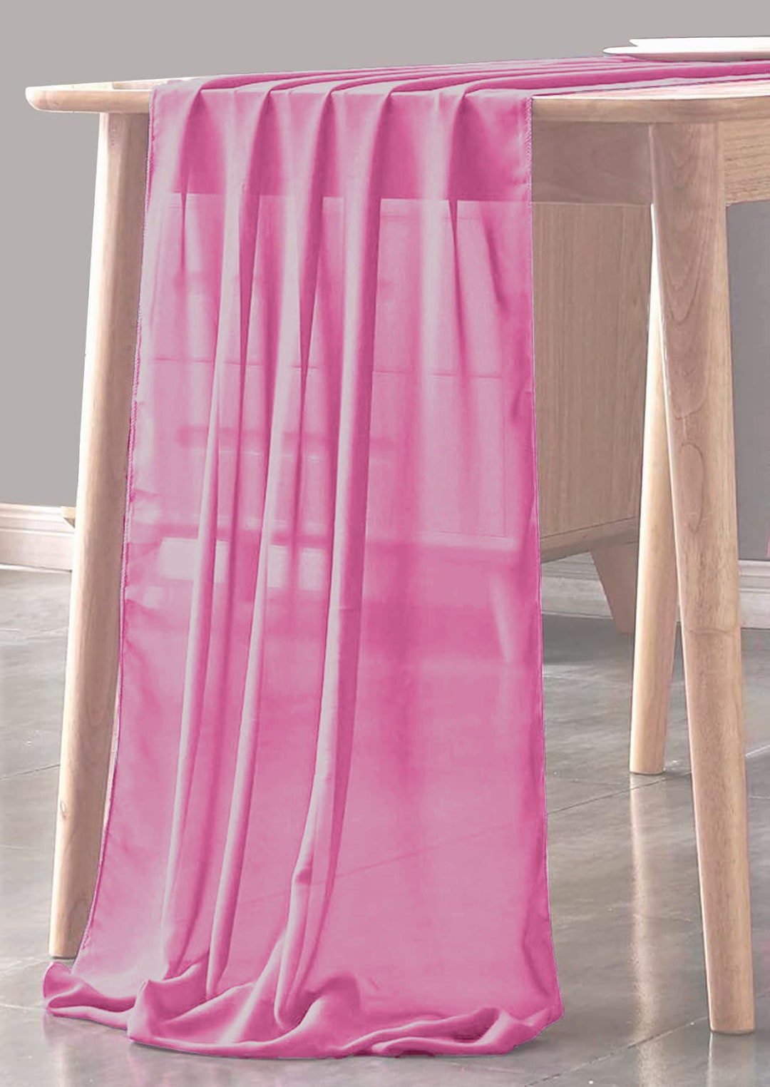 Bright Pink - Chiffon Sheer Table Runner for Wedding, Decorations for ...