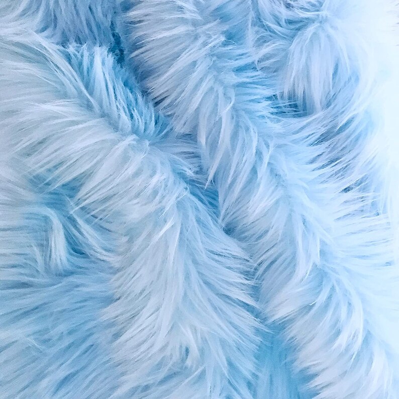 Shaggy Faux Fur Fabric by the Yard Light Blue - Etsy