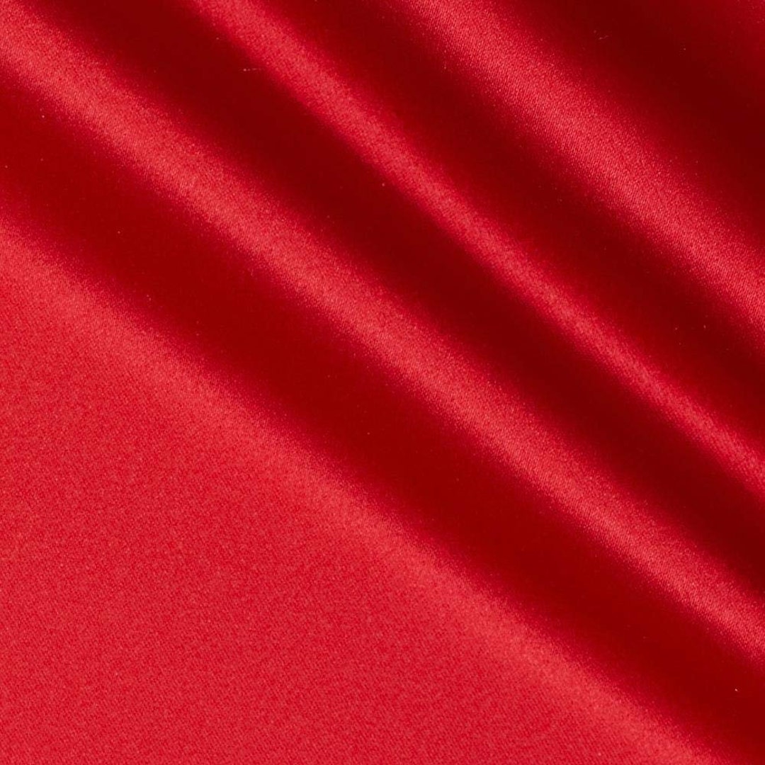 Red Light Weight Charmeuse Satin Fabric for Wedding Dress 60" Inches ...