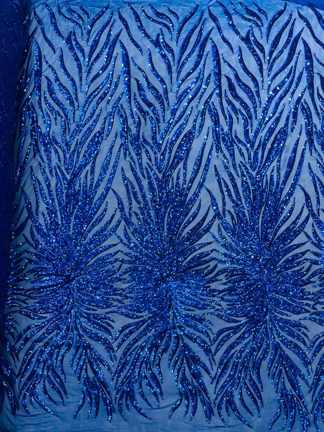 Royal Blue - Phoenix Feather Design With Sequins Embroider on a Red 4 ...