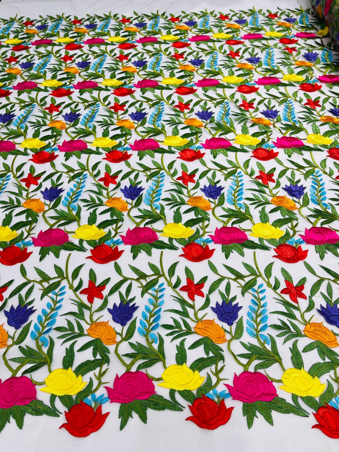 Maria Multi Color Mexican Sarape Floral Design Embroider on a - Etsy