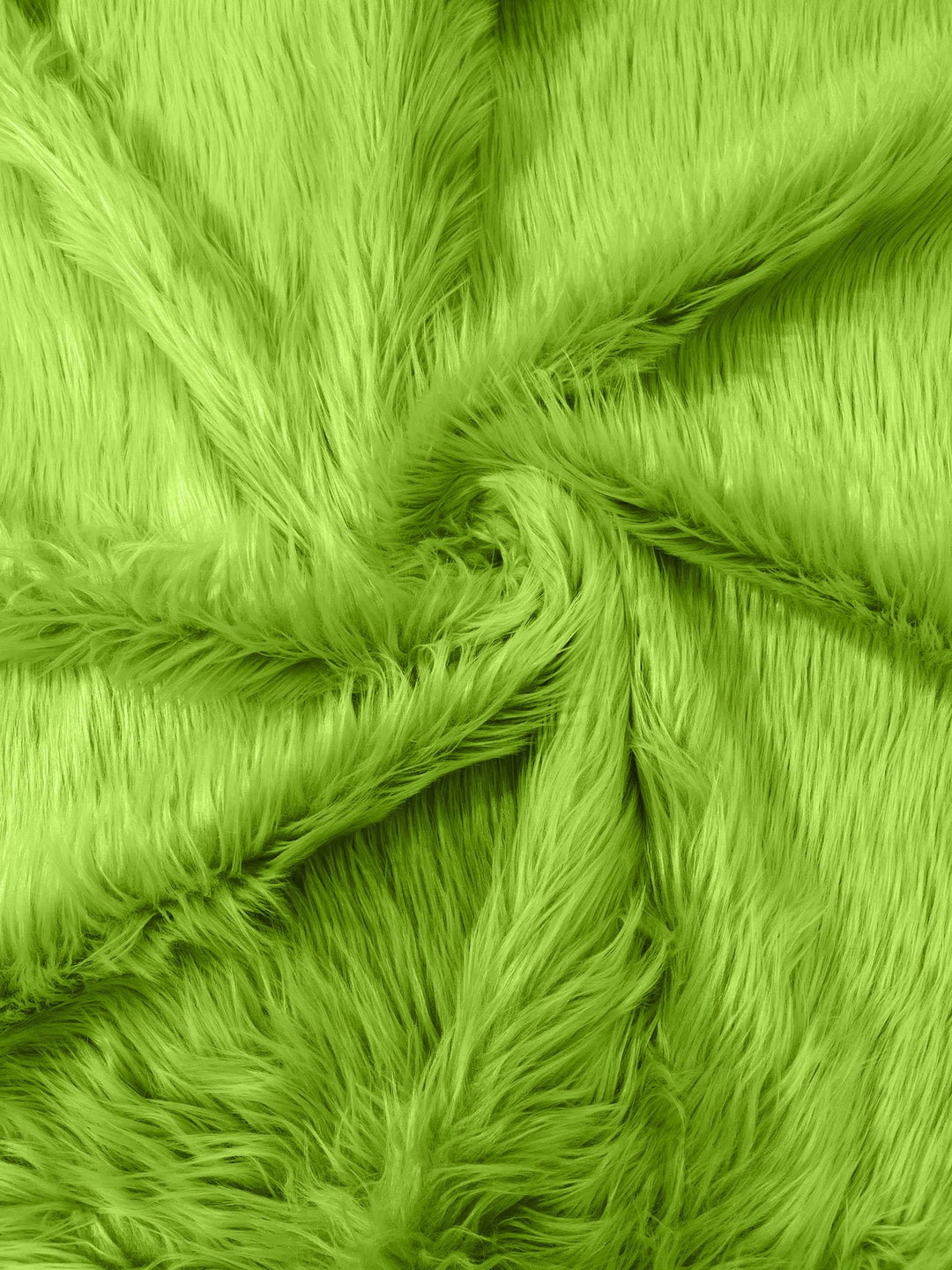 Lime Green Long Pile Soft Faux Fur Fabric for Fur Suit, Cosplay Costume ...