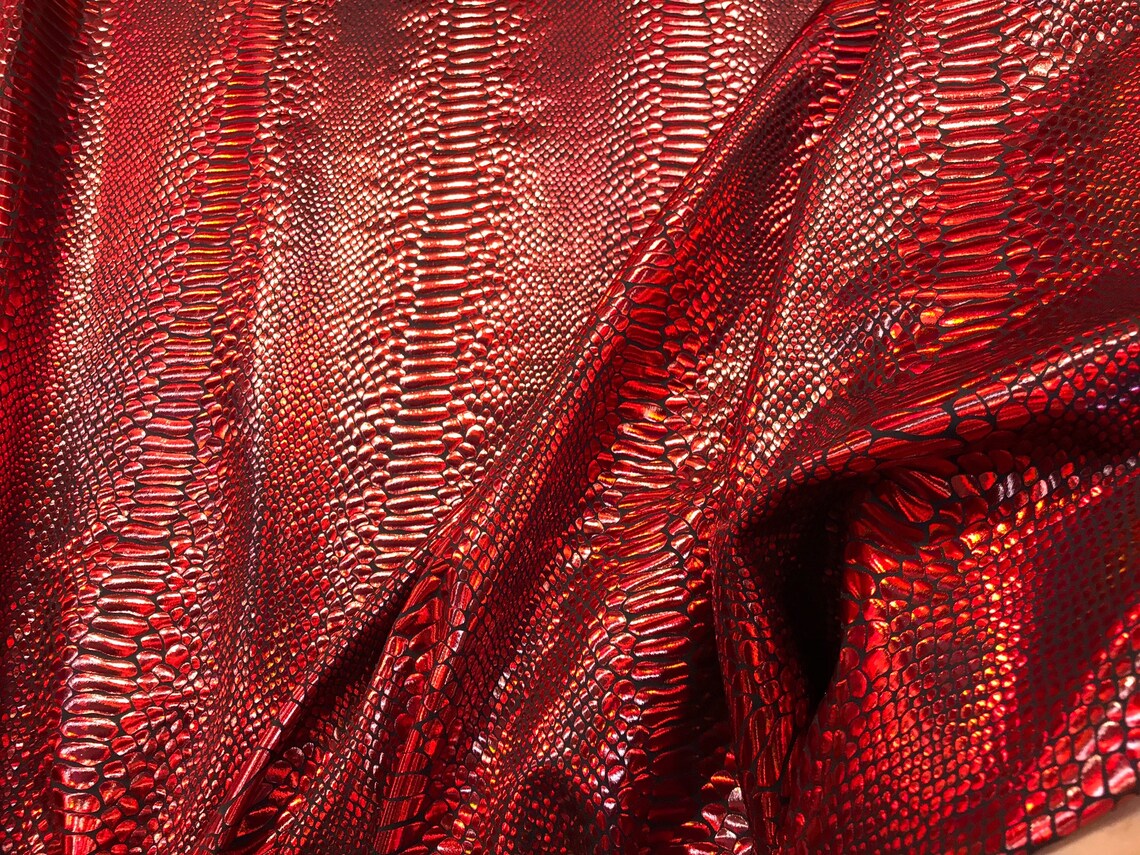 Red Iridescent Snake Skin Print on a 2 Way Stretch Nylon Spandex-skirts ...