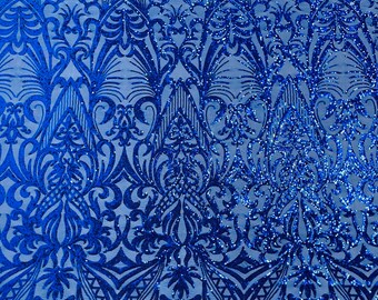 Blue Sequin Fabric | Etsy