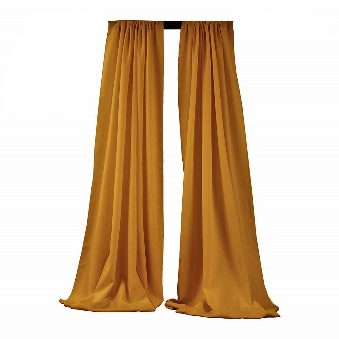 Mustard Gold 2 Panels Backdrop Drape, All Sizes Available in Polyester ...