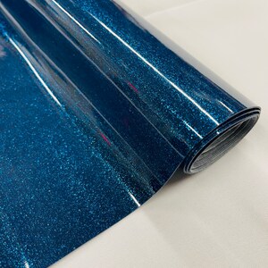 Deep Royal Blue 53/54" Wide Shiny Sparkle Glitter Vinyl, Faux Leather ...