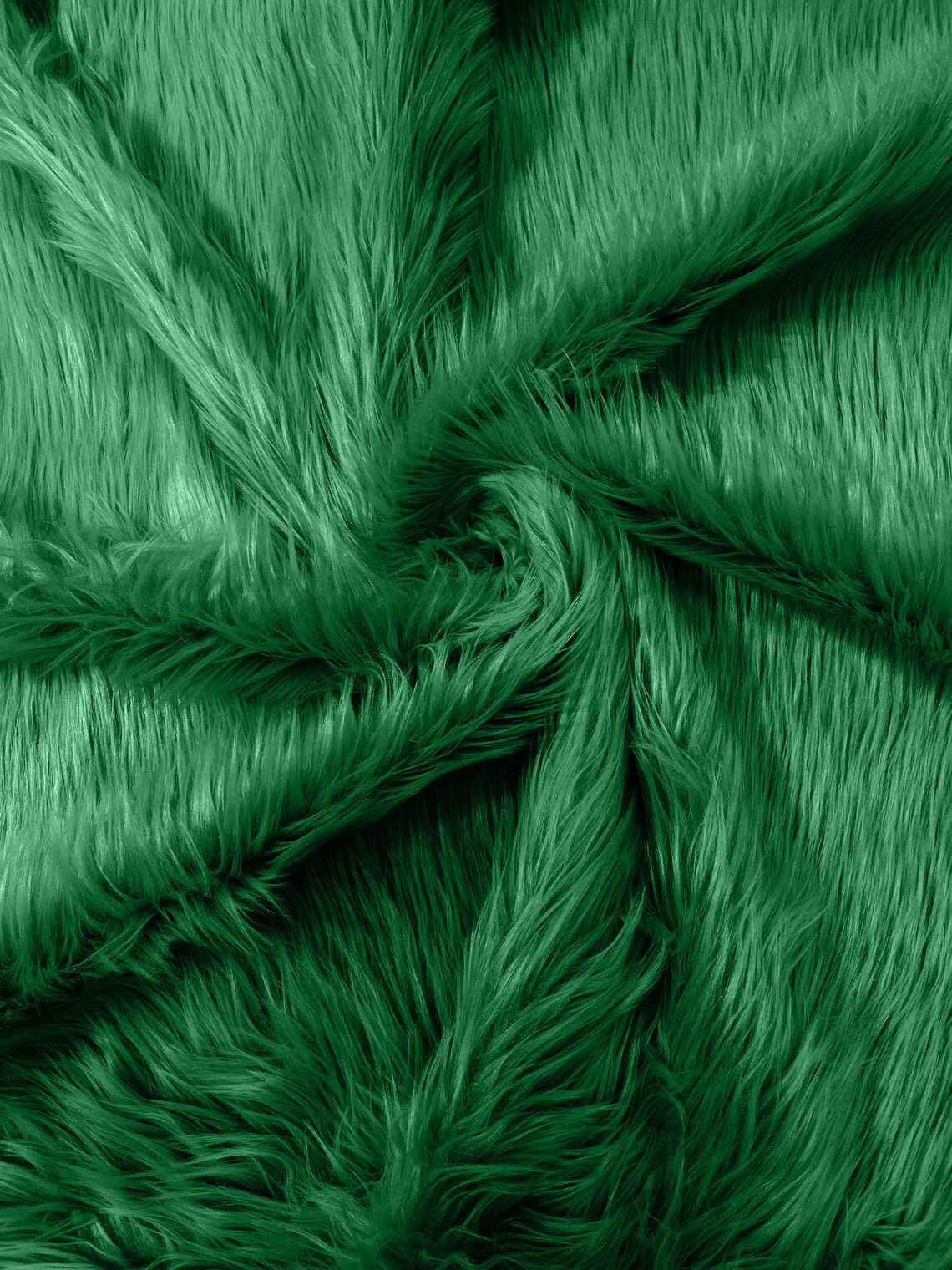 Kelly Green Long Pile Soft Faux Fur Fabric for Fur Suit, Cosplay ...