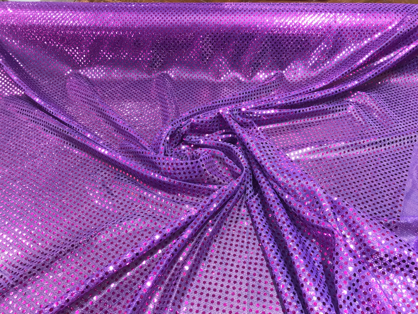 Purple 44/45" Wide Faux Sequin Light Weight Knit Fabric Shiny Dot ...