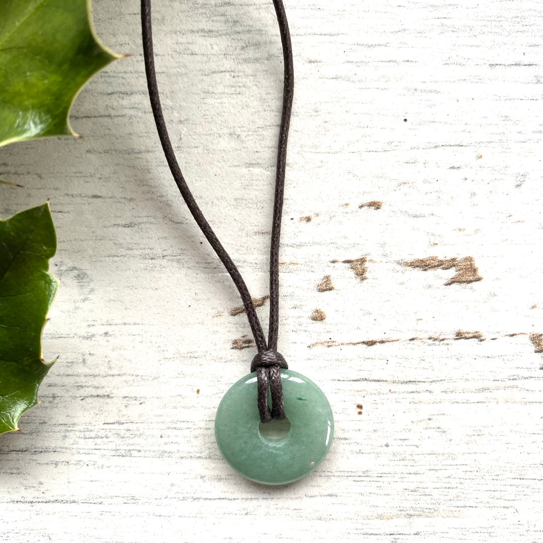 Teen Boys Necklace, Small Gemstone Donut Pendant for Him, Vegan Gift ...