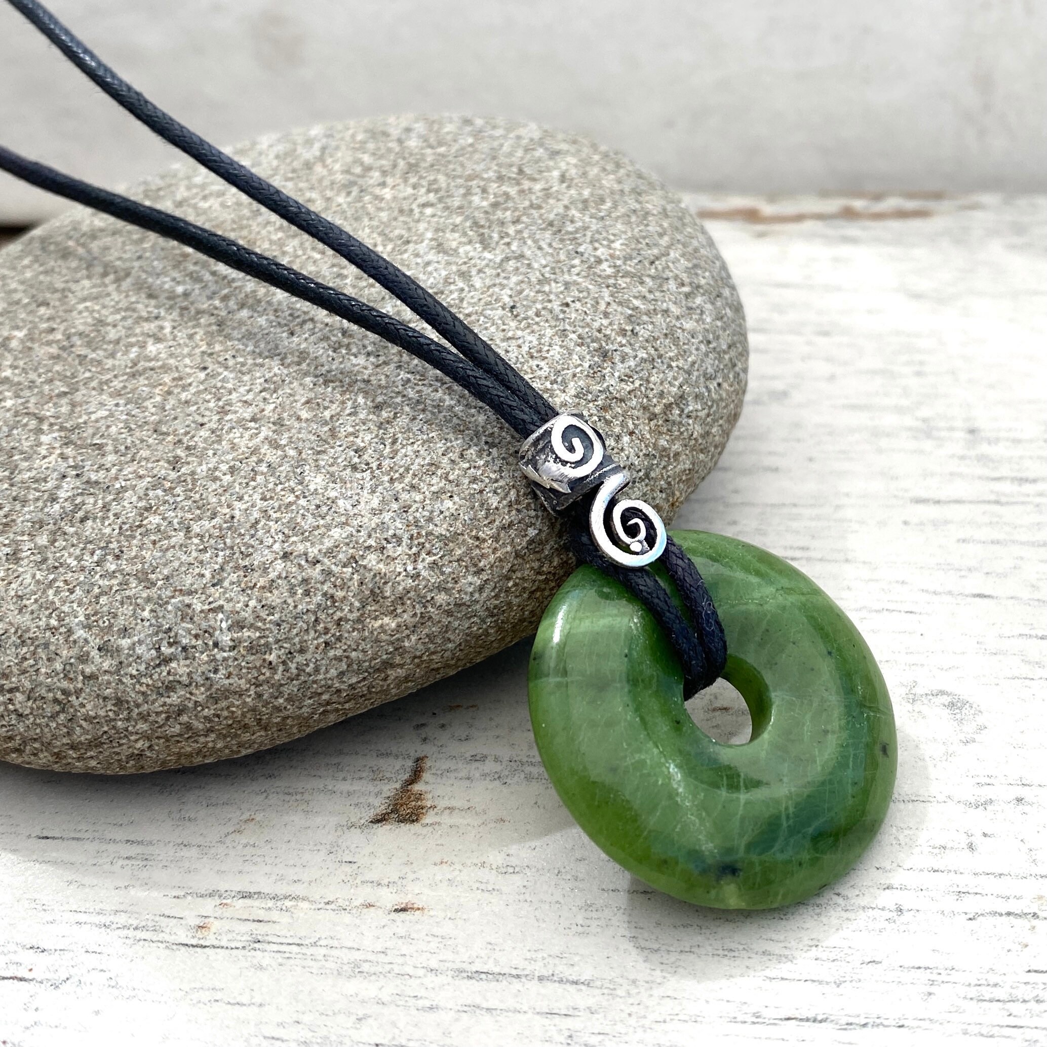 Mans Jade Pendant Gemstone Jade Donut Necklace for a Man - Etsy UK