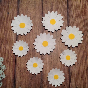 8 Daisy Die Cuts, 2 Sizes, Daisy Die Cuts, Handmade Flowers, Die Cuts ...