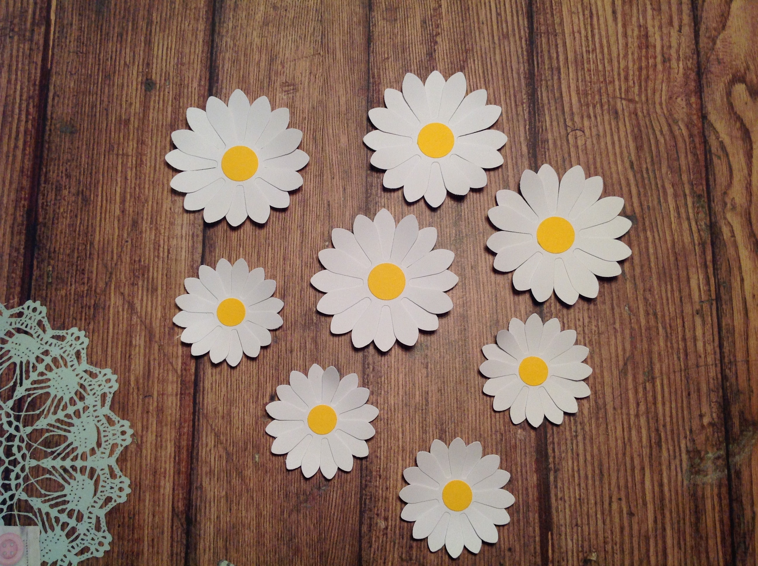 8 Daisy Die Cuts 2 Sizes Daisy Die Cuts Handmade Flowers - Etsy Australia