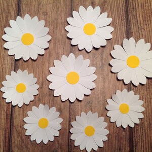 8 Daisy Die Cuts, 2 Sizes, Daisy Die Cuts, Handmade Flowers, Die Cuts ...