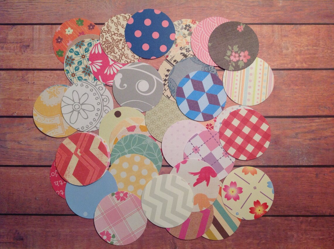 40 Die Cuts, 1.5 Inch Die Cuts, Paper Die Cuts, Multi Coloured Paper ...